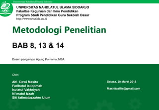 Rangkuman bab 8, 13 & 14 metodologi penelitian | PPT