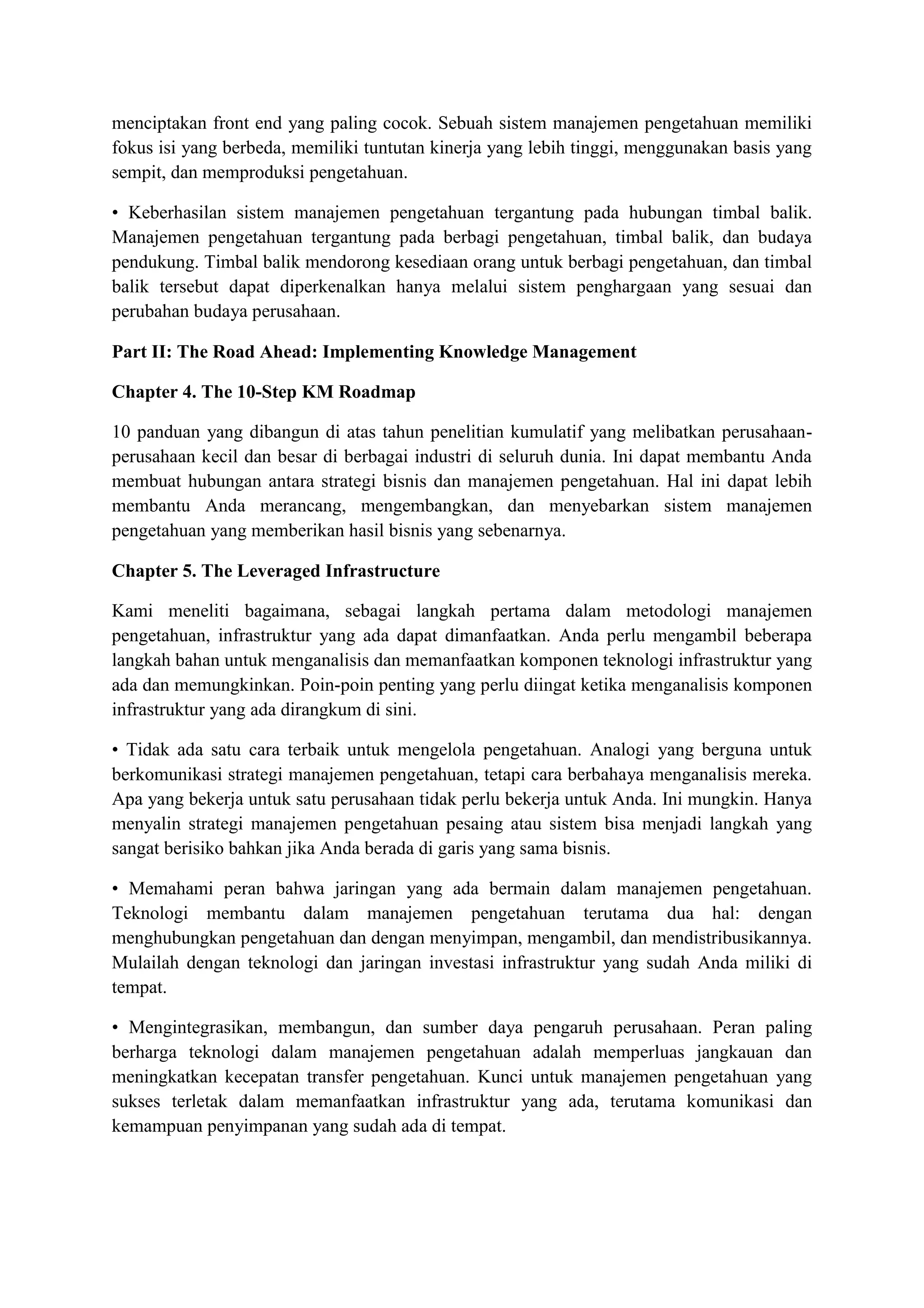Rangkuman buku knowledge management by Amrit Tiwana | DOCX