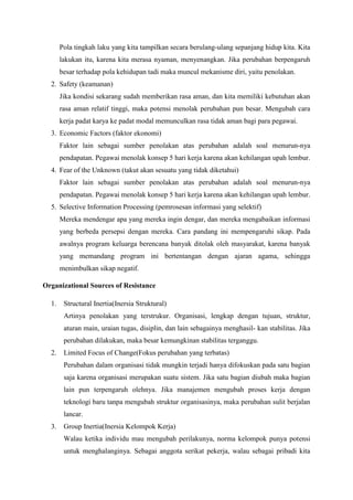 Rangkuman Chapter 17 Organizational change and stress management human ...
