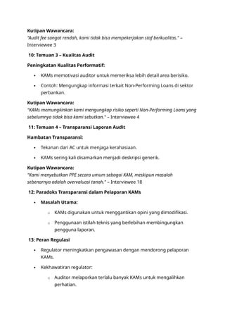 Rangkuman Dampak Pelaporan Key Audit Matters terhadap Upaya Audit ...