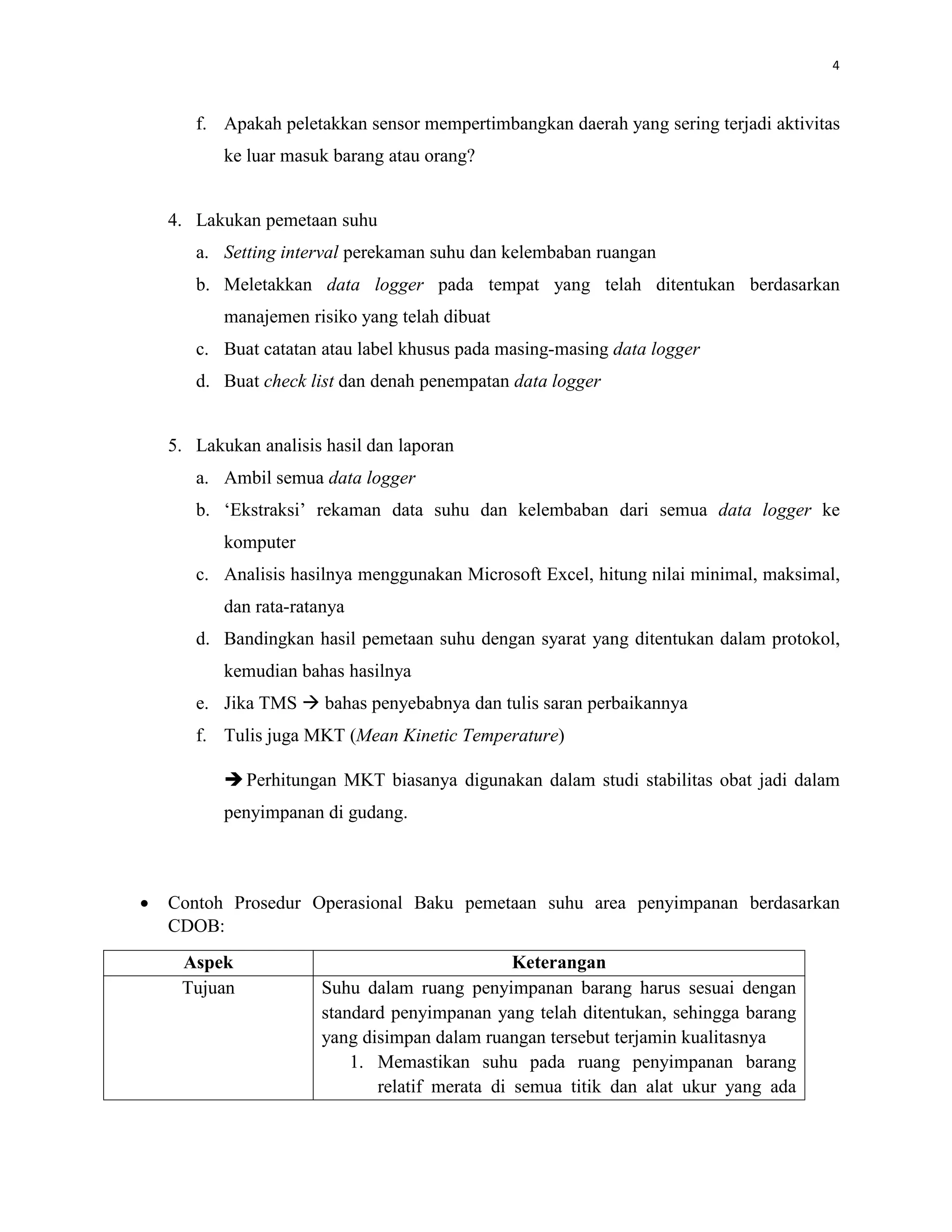 Rangkuman Farmasi Distribusi - Pemetaan Suhu di Gudang PBF | PDF