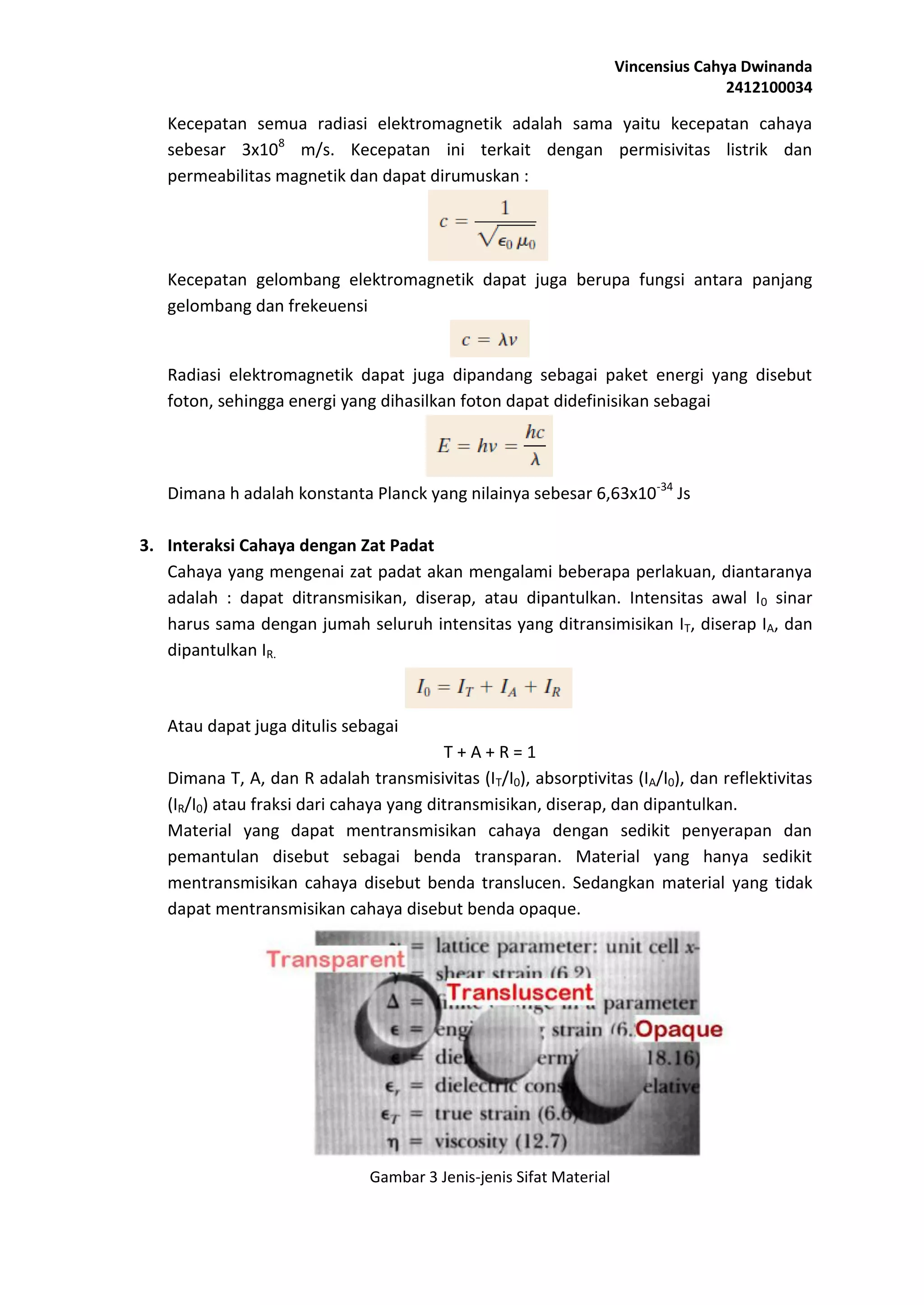 Sifat Optik dan Termal Material | PDF