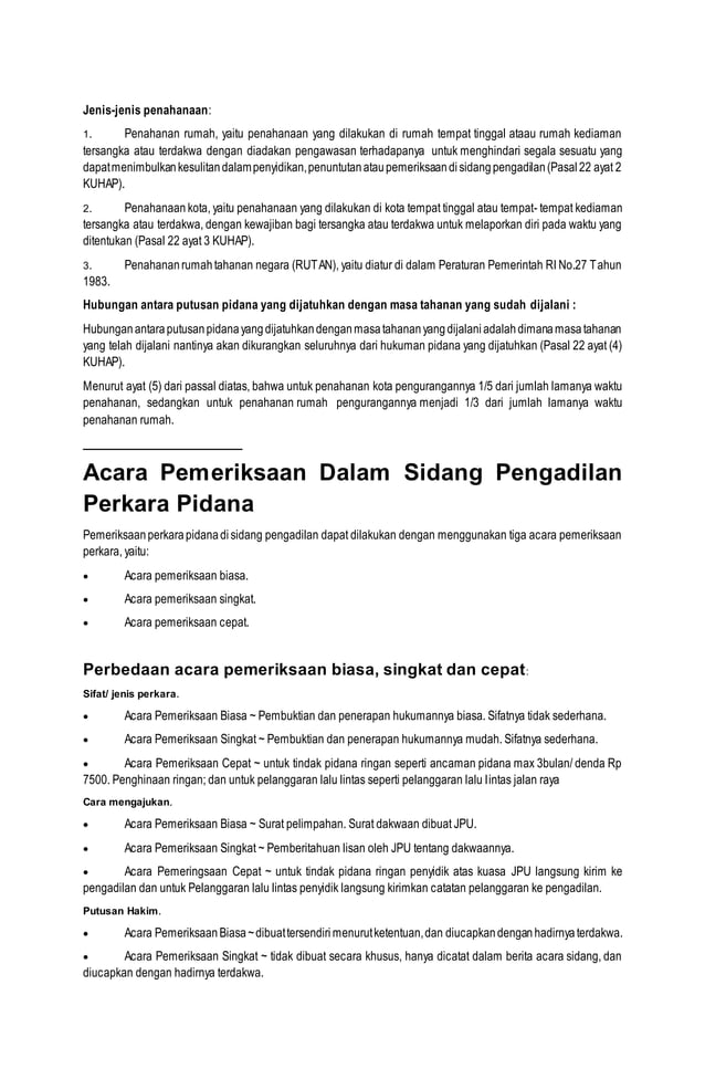 Rangkuman hukum acara pidana & perdata | PDF