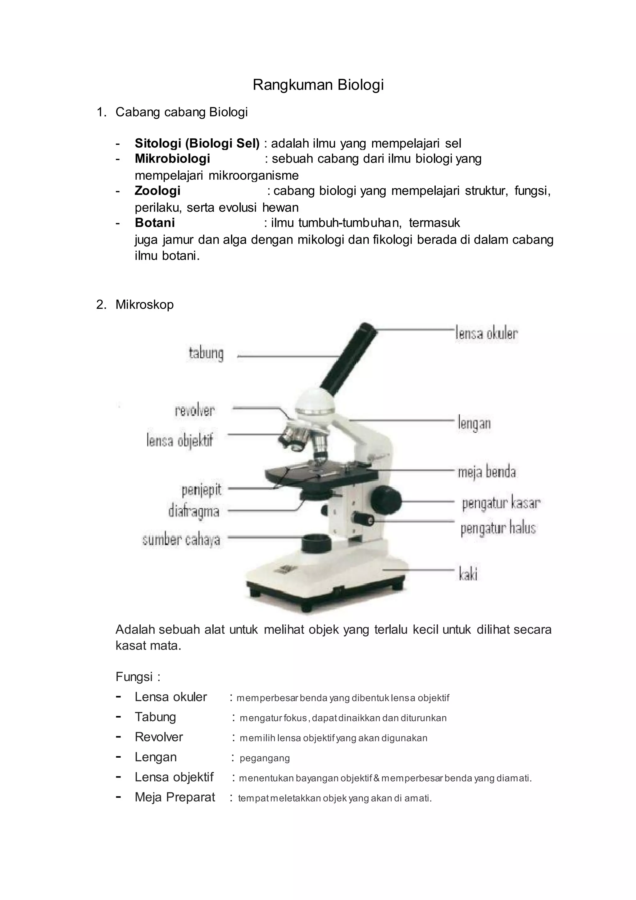 Rangkuman IPA Biologi (Winston) | DOCX