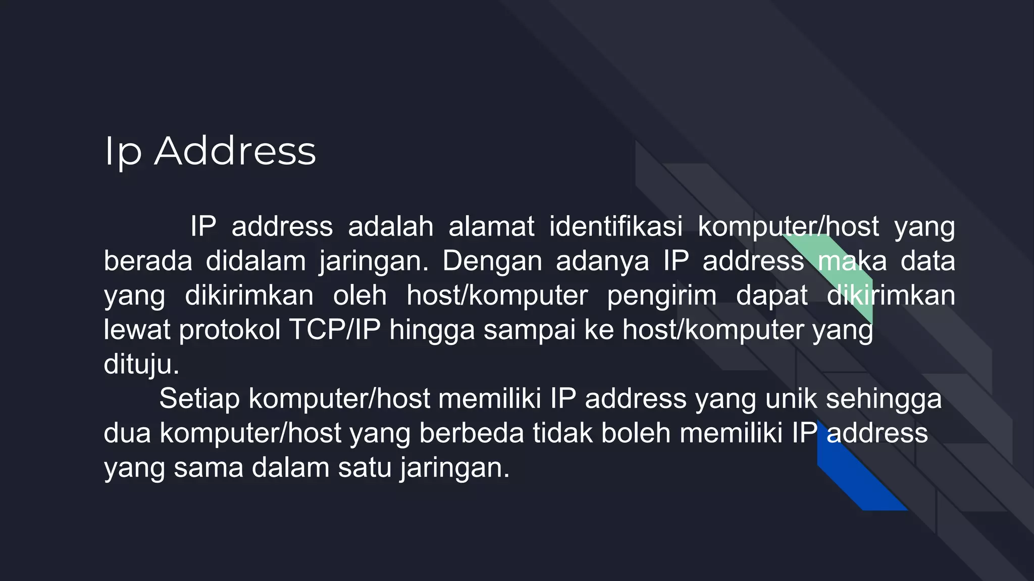 Rangkuman materi jaringan komputer ( Ip Address ) | PPTX