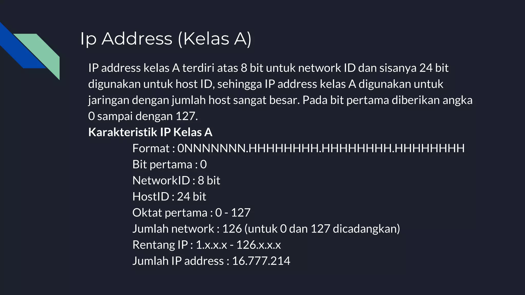 Rangkuman materi jaringan komputer ( Ip Address ) | PPTX