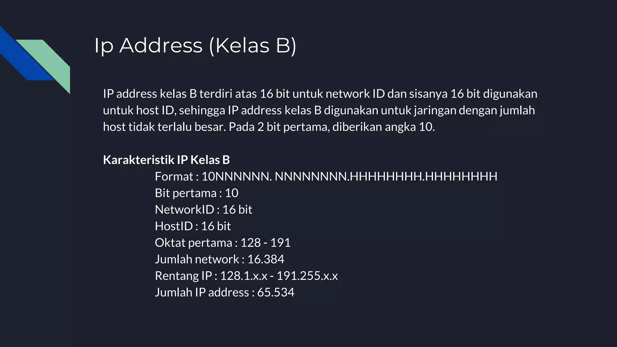 Rangkuman materi jaringan komputer ( Ip Address ) | PPTX