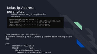 tentang ip adddress kelas a dan b serta kleas c | PPTX