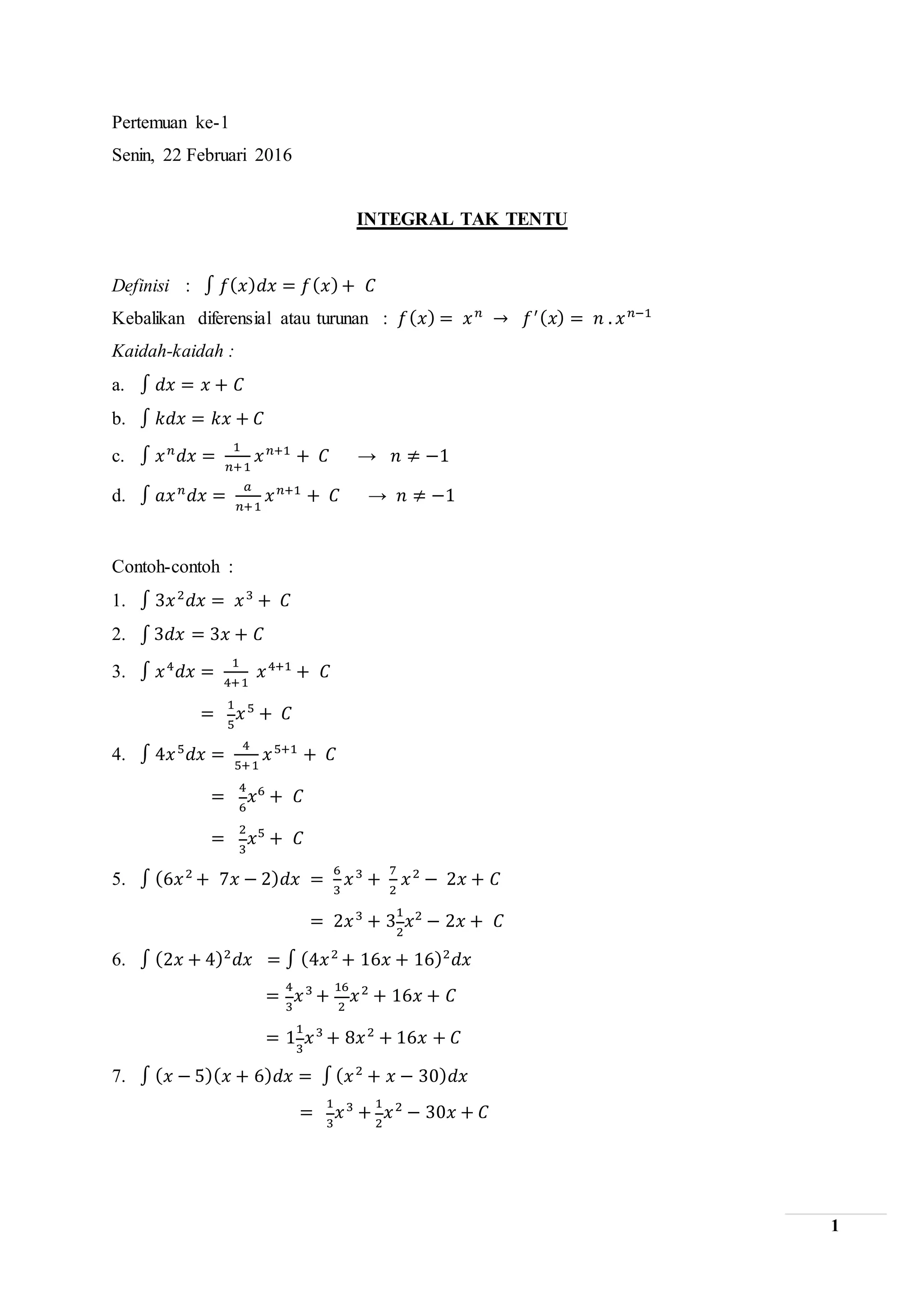 Rangkuman Materi Kalkulus | PDF
