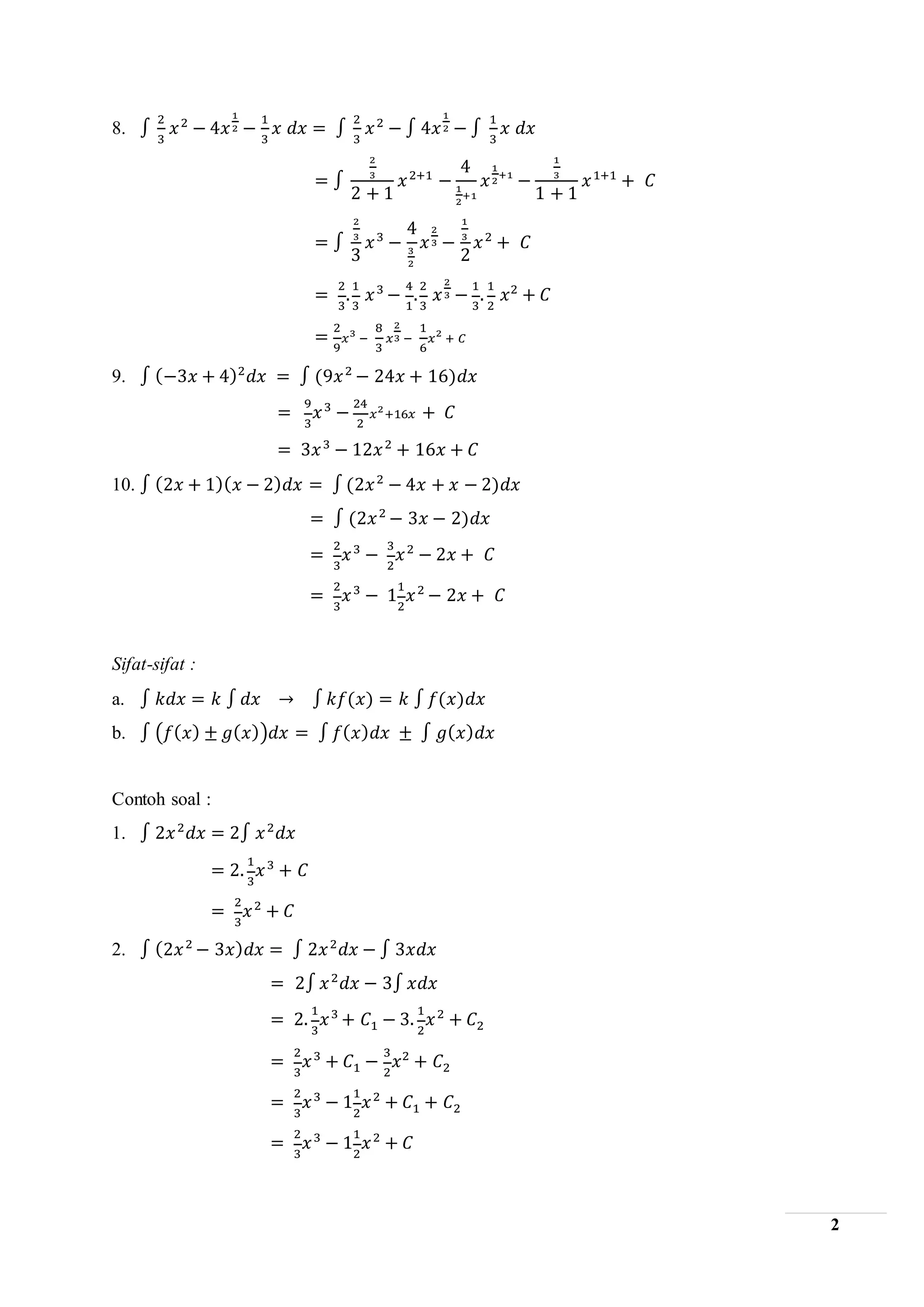 Rangkuman Materi Kalkulus | PDF