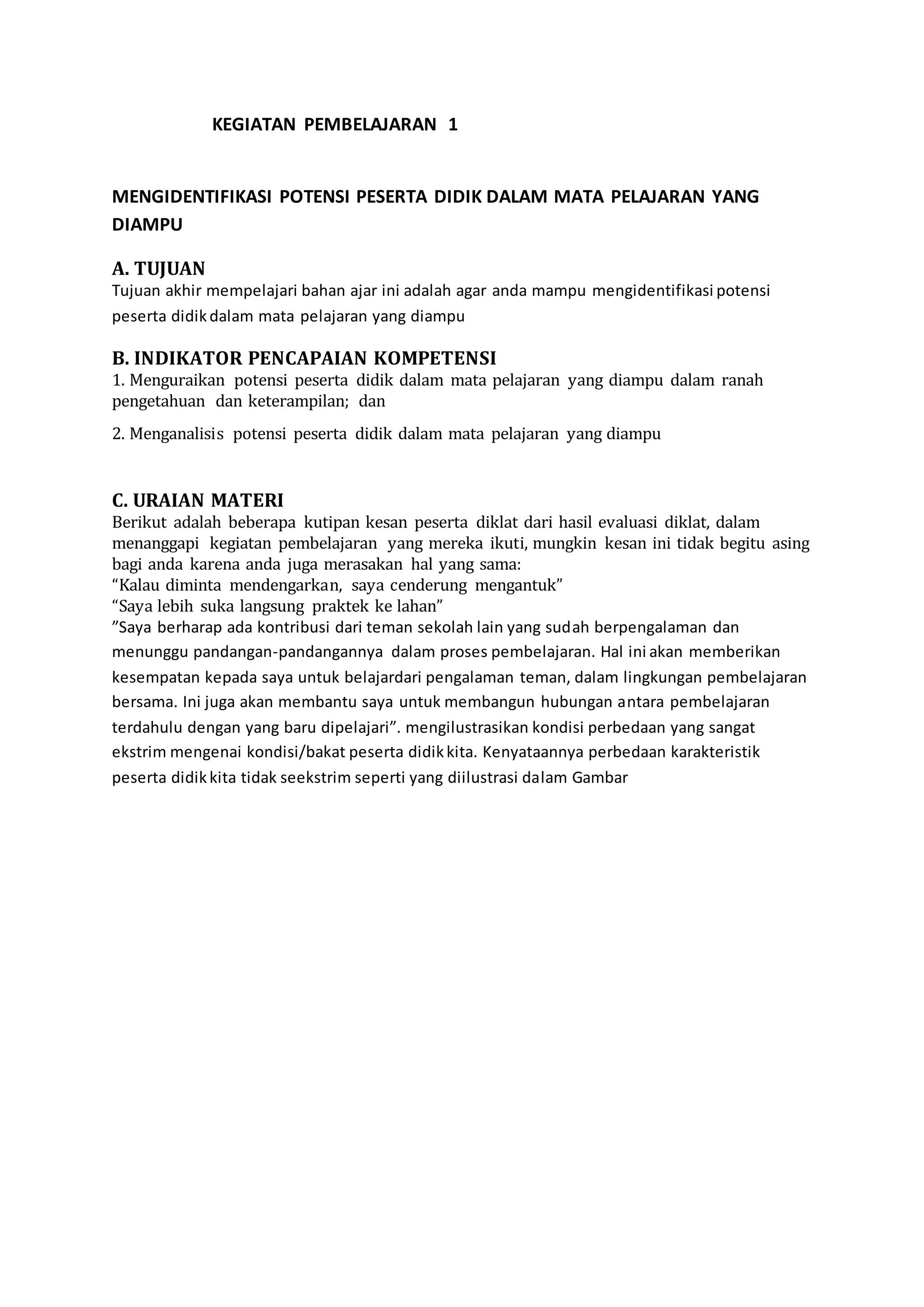 Rangkuman kegiatan pembelajaran 1 | PDF
