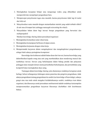 Rangkuman knowledge sharing | PDF