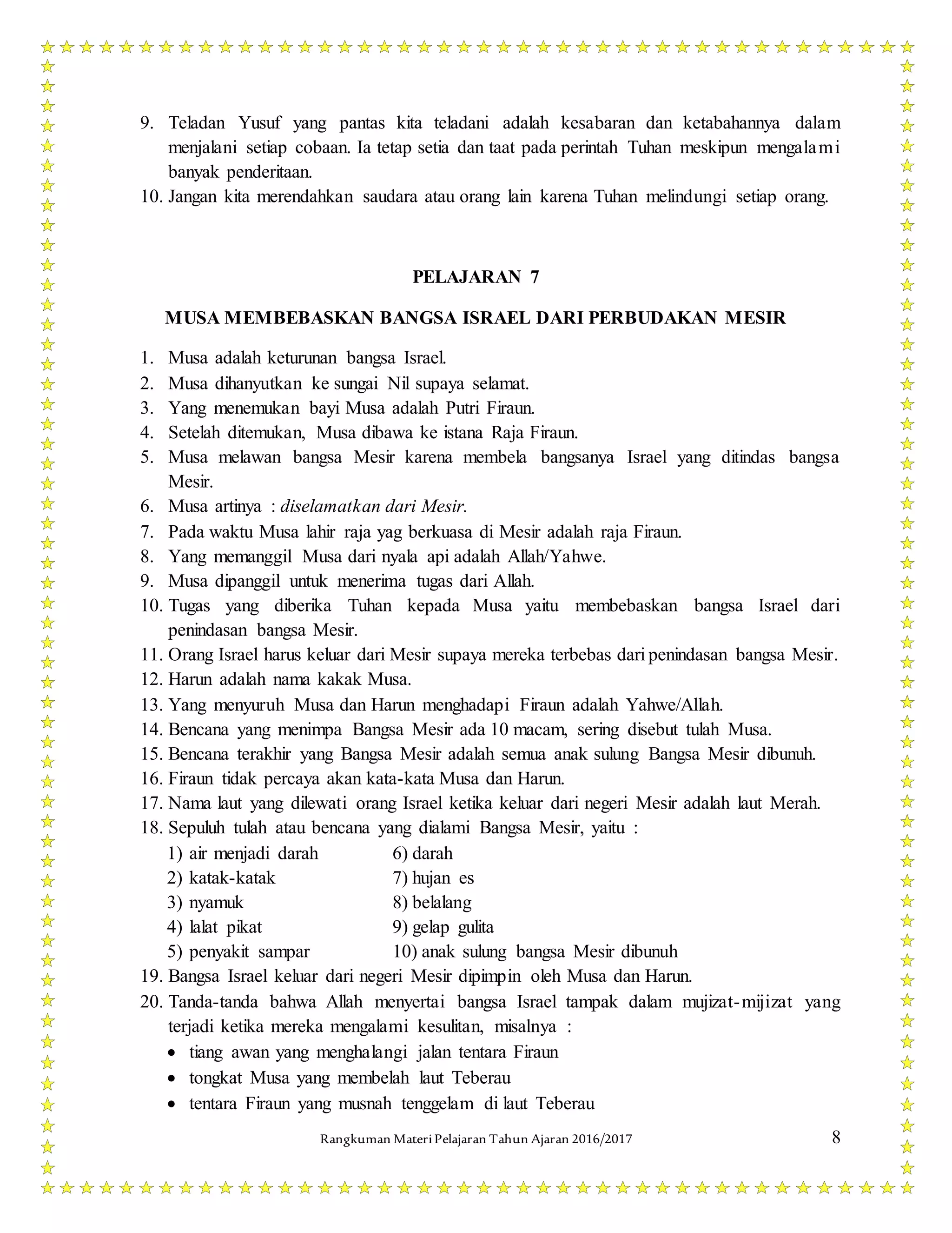 Rangkuman materi pelajaran kelas 3 | DOCX