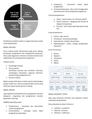 Rangkuman materi sebelum uts knowledge management | DOCX