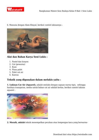 Rangkuman Materi Seni Budaya Kelas 9 Bab 1 Seni Lukis.pdf