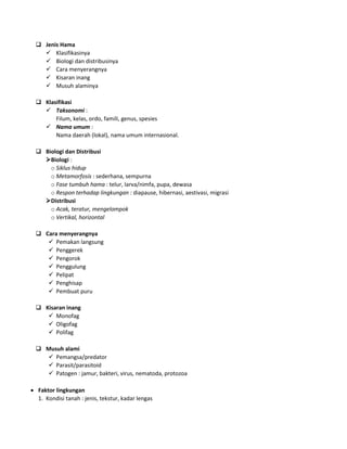 Rangkuman Perlindungan Tanaman (Bagian 1) | PDF