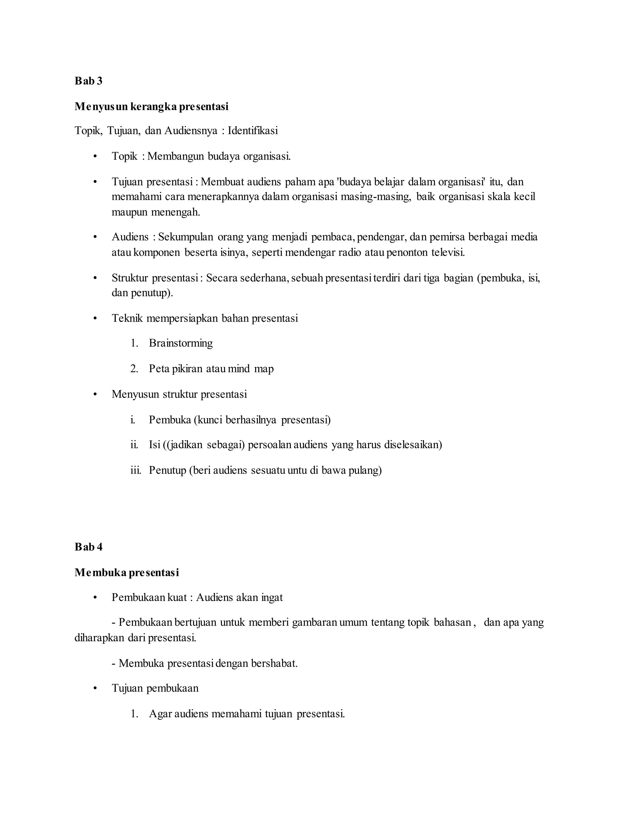 Rangkuman presentasi memukau | DOCX