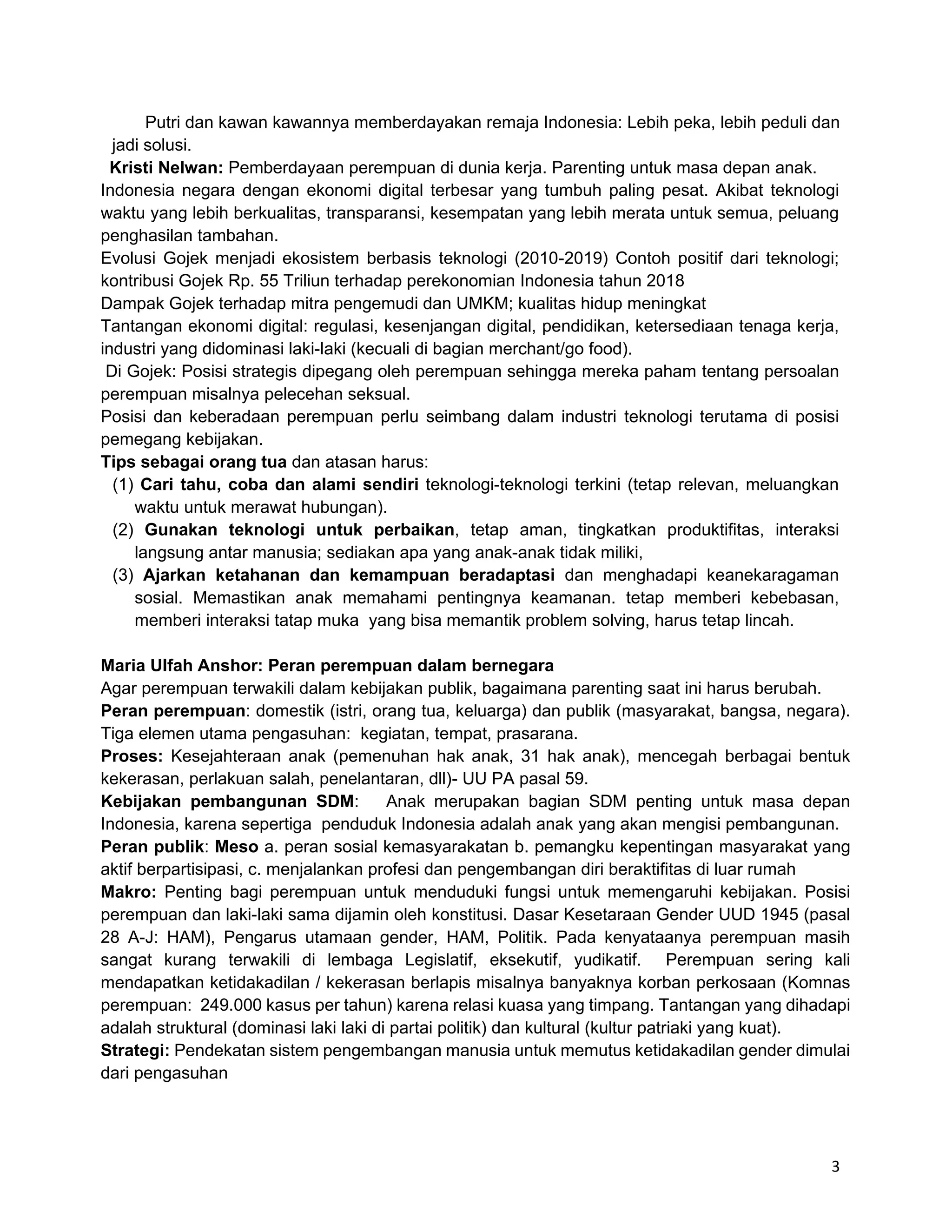 Rangkuman seminar parenting zaman now 2622020 (1) | PDF