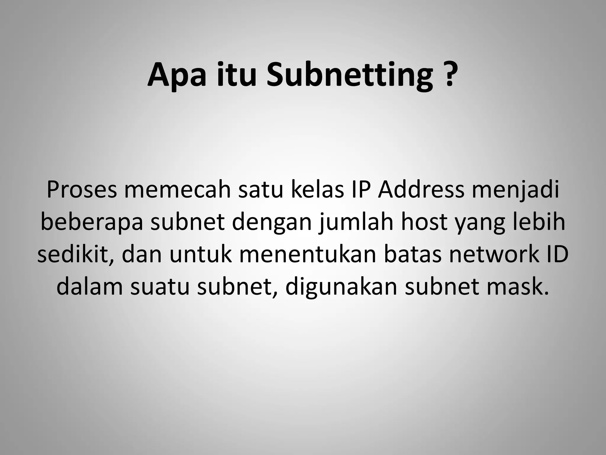 Subnetting | PPTX