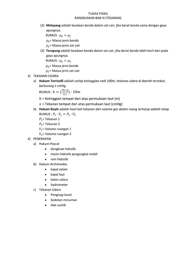 Rangkuman tekanan smp kelas 8 | DOCX