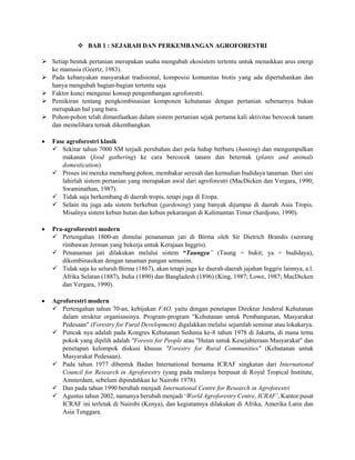 Rangkuman Teknologi Agroforestri (Bagian 1) | PDF