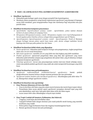 Rangkuman Teknologi Agroforestri (Bagian 1) | PDF
