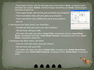 Rangkuman Microsoft Word dan Excel 2007 | PPTX