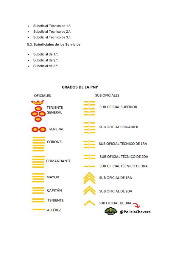 Rangos de la policia nacional del peru