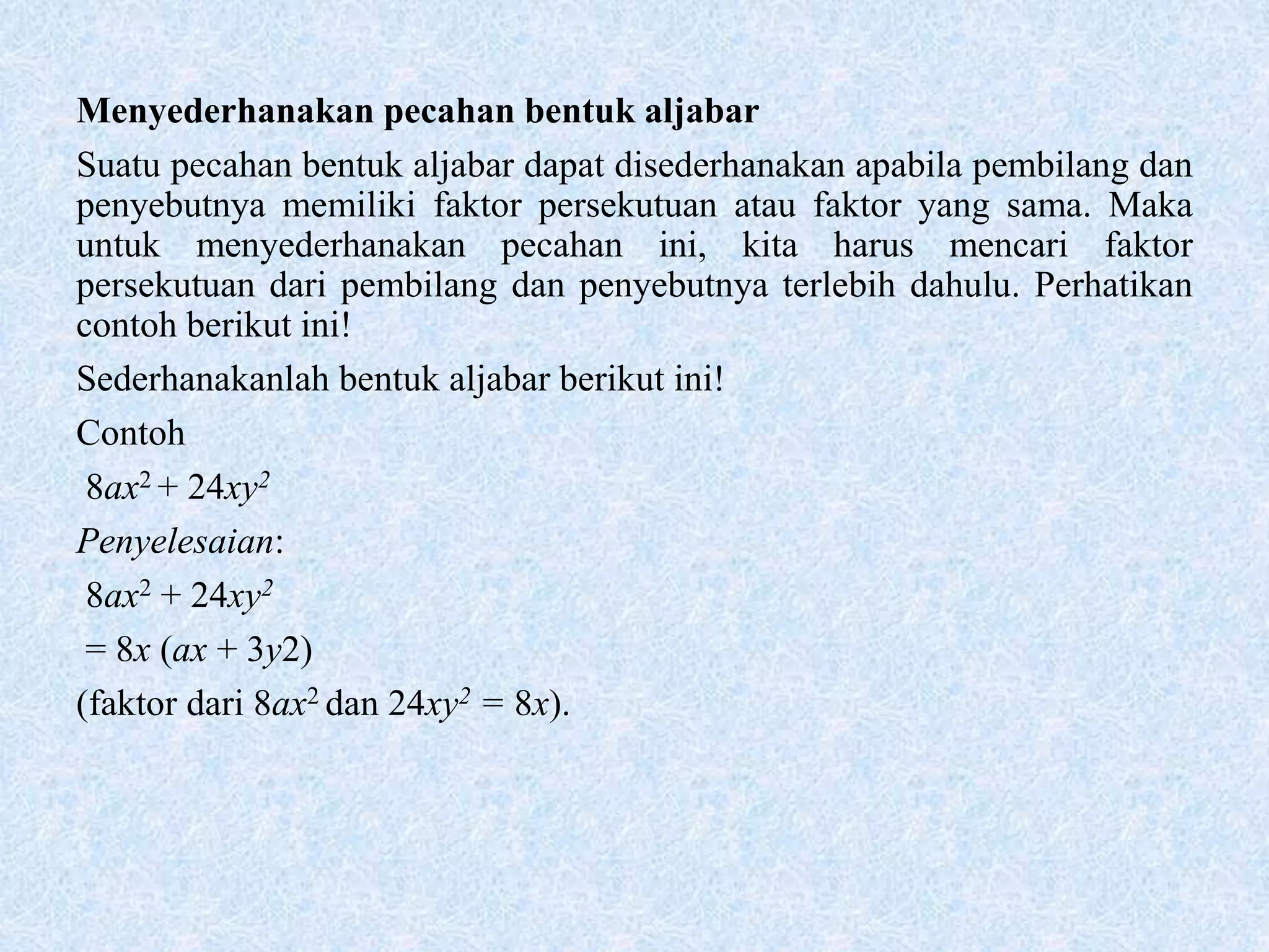 Raniati 1830206112 operasi hitung aljabar | PPT