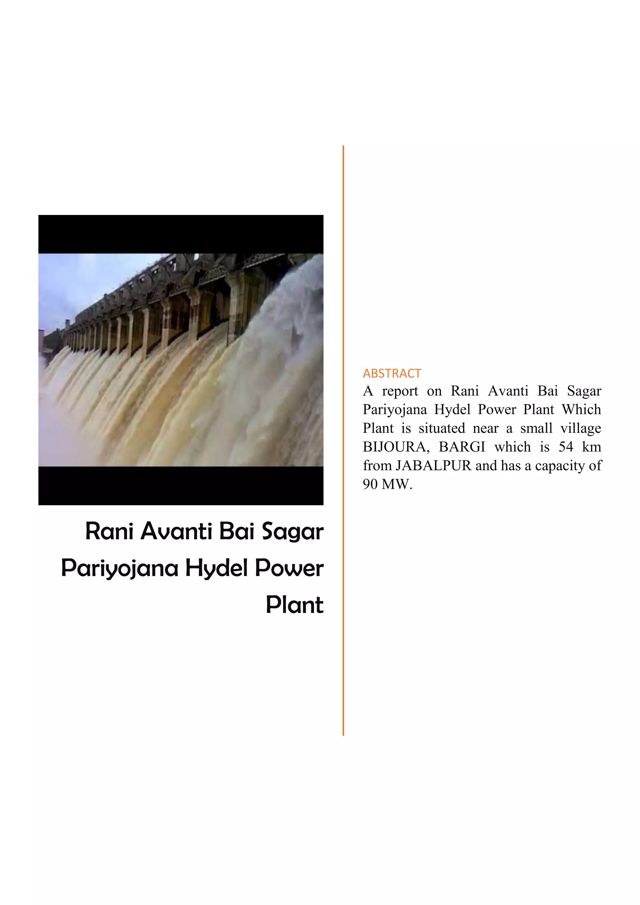 Rani awanti bai hydel power plant by vijayendra singh rajput - Bargi ...