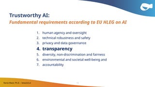 [DSC DACH 24] Transparency as a catalyst for trustworthy and sustainable AI - Rania Wazir | PPTX