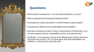 [DSC DACH 24] Transparency as a catalyst for trustworthy and sustainable AI - Rania Wazir | PPTX