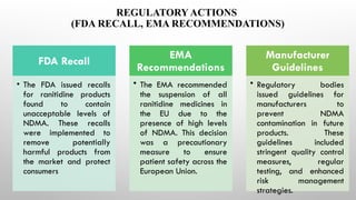 Ranitidine Recall:- Regulatory Response to NDMA Contamination | PPTX