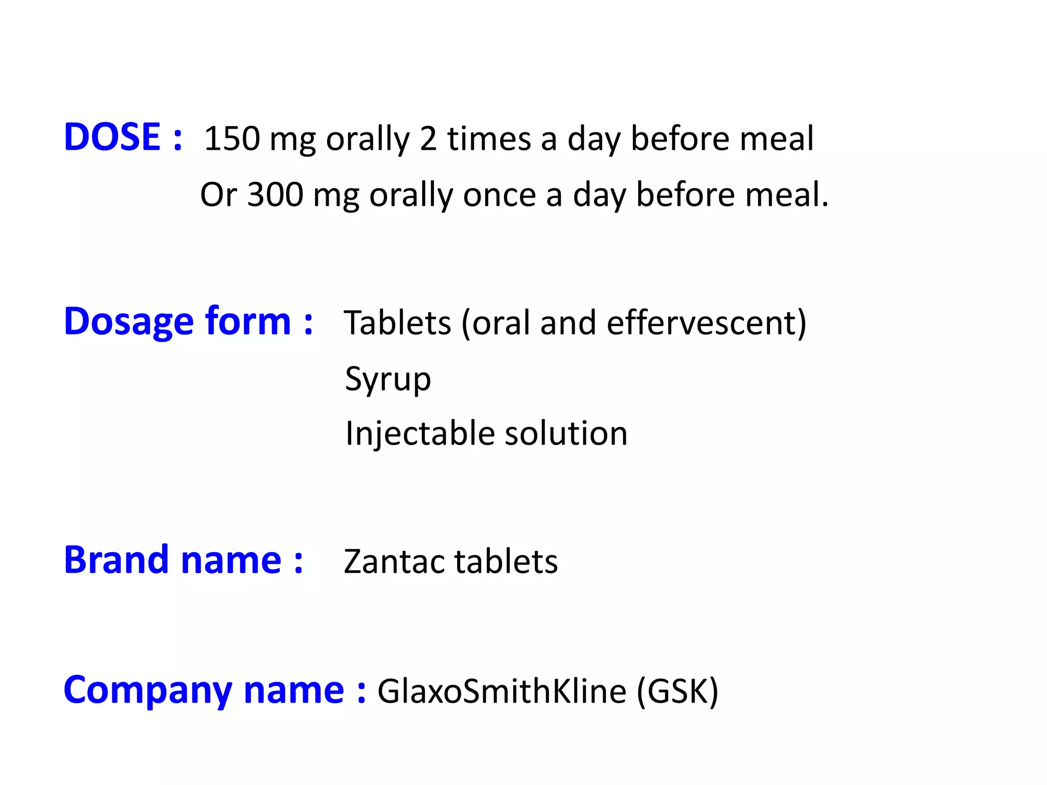 Ranitidine (Anti ulcer) by Gaurav Naik | PPT