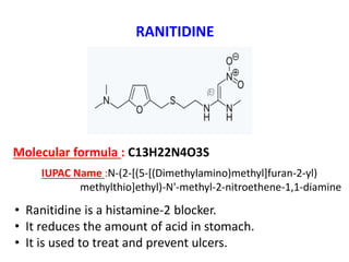 Ranitidine (Anti ulcer) by Gaurav Naik | PPT