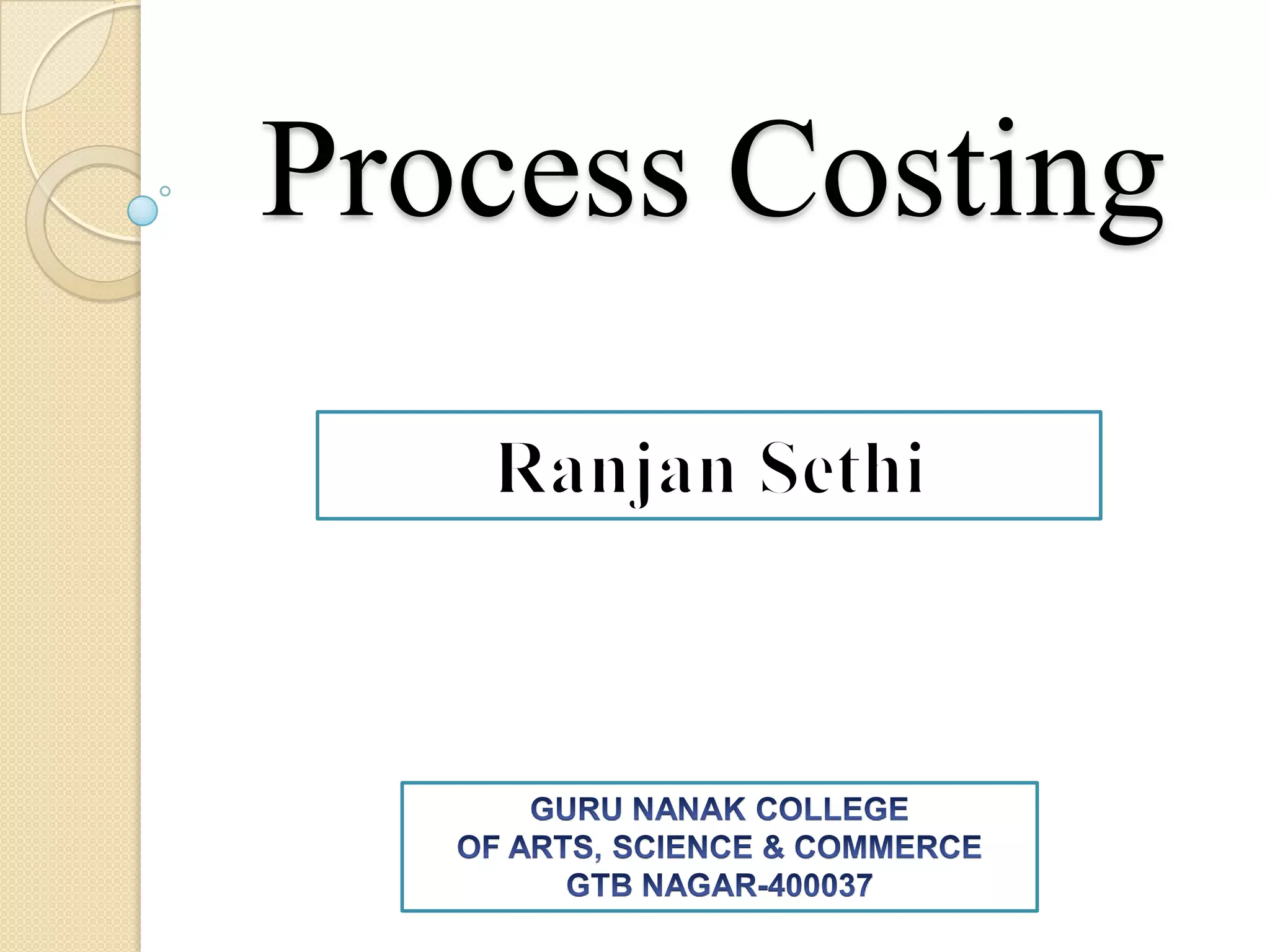 process costing ppt | PPTX