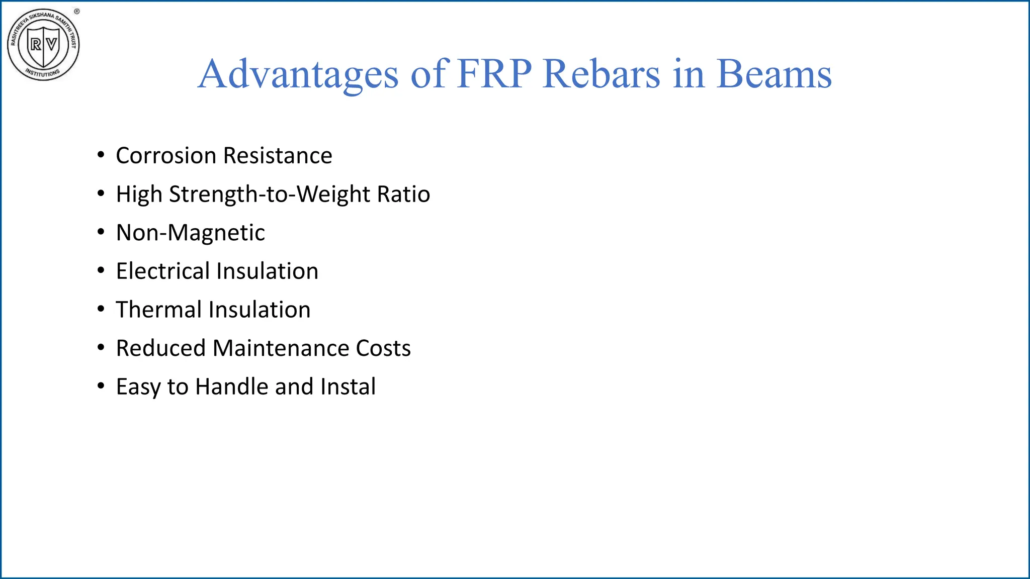 ppt presentation on use of FRP rebars in beams | PPTX