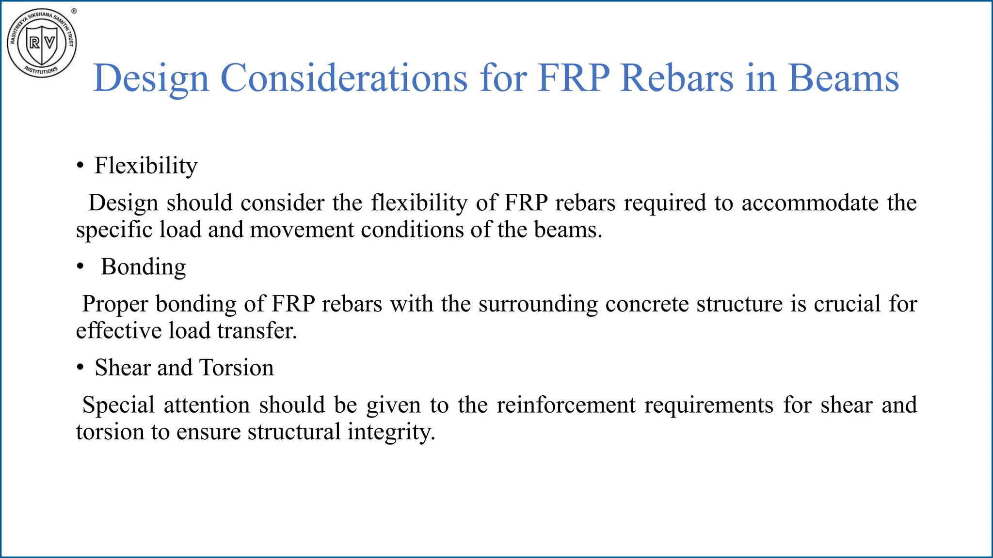 ppt presentation on use of FRP rebars in beams | PPTX