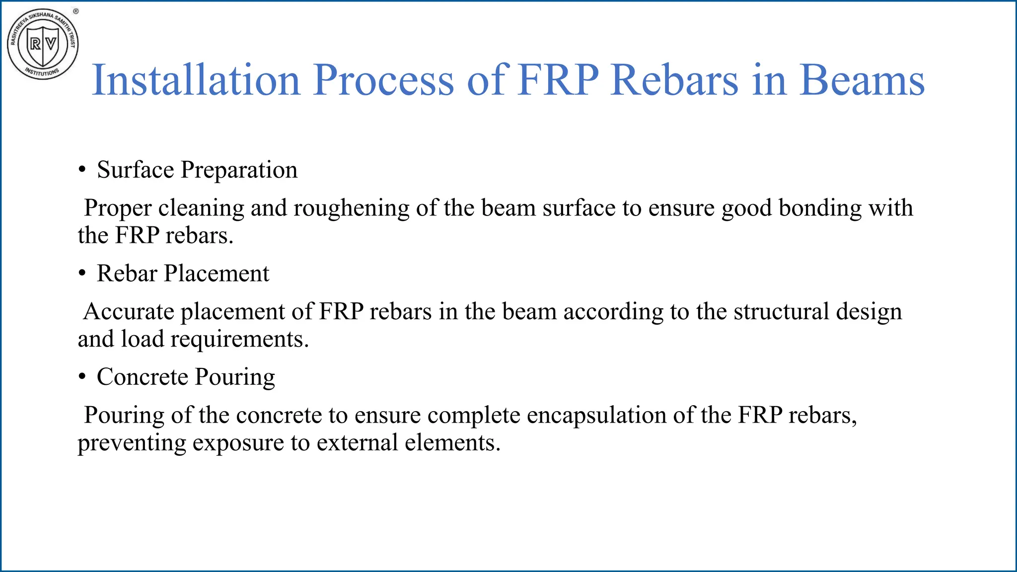 ppt presentation on use of FRP rebars in beams | PPTX