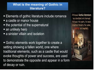 GOTHIC ELEMENTS IN POE’S SHORT STORIES | PPTX