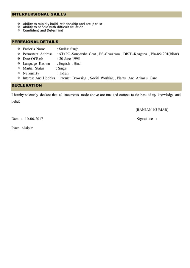 Ranjan resume | DOCX