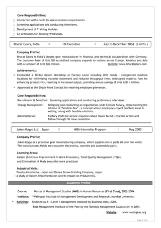 Ranjit cv healthcare hr | DOC