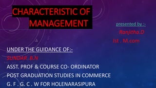 Characteristics of Management | PPTX