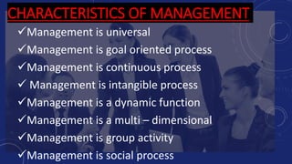 Characteristics of Management | PPTX