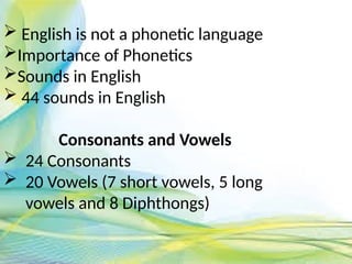 Ranjith Krishnan English ppt phonetic ppt | PPT