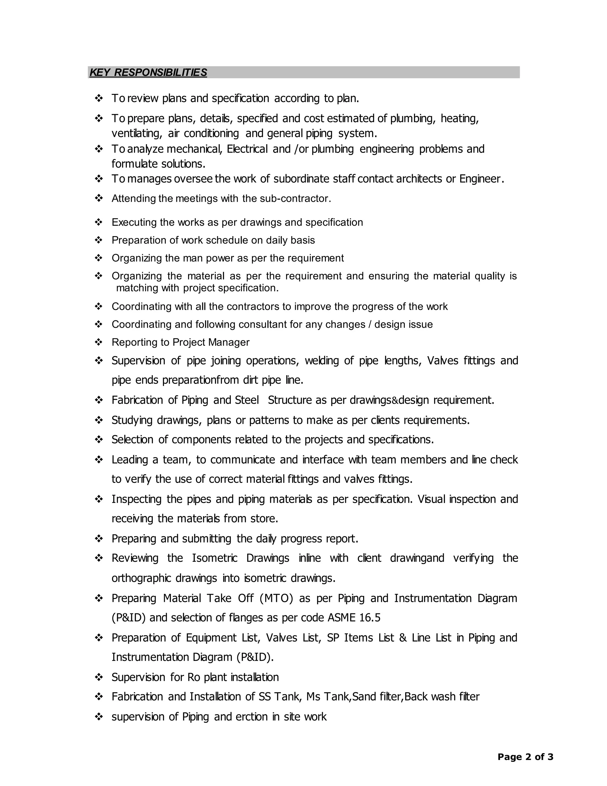 Ranjith mechanical engineer cv | DOCX