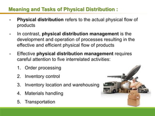 tasks of physical distribution | PPTX