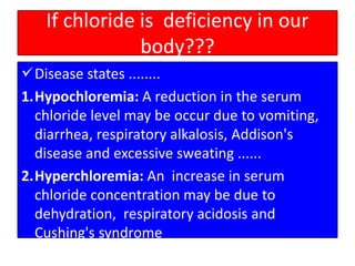 ELECTROLYTE BALANACE .CHIORIDES AND BICARBONATES | PPTX