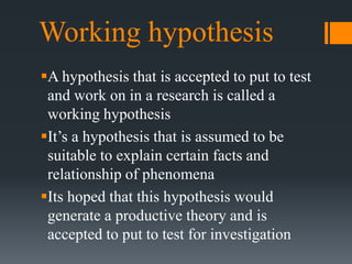 research hypothesis | PPTX