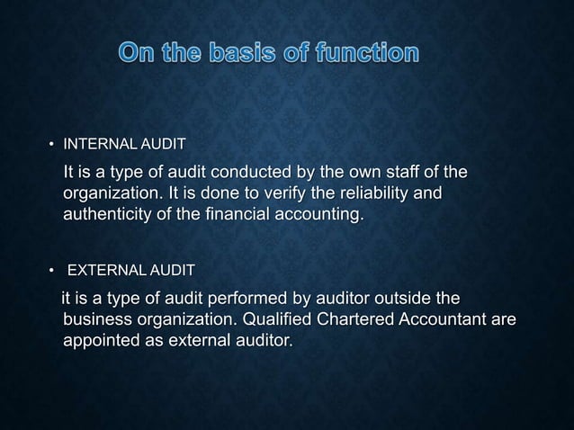 Types of auditing | PPTX